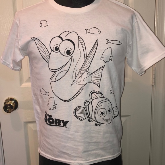 Disney | Shirts & Tops | Disney Pixar Finding Dory Color Your Own Tee ...